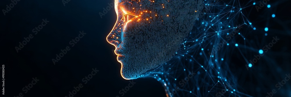 Digital Human, AI, and Network Connections - Stock Photo - The image ...