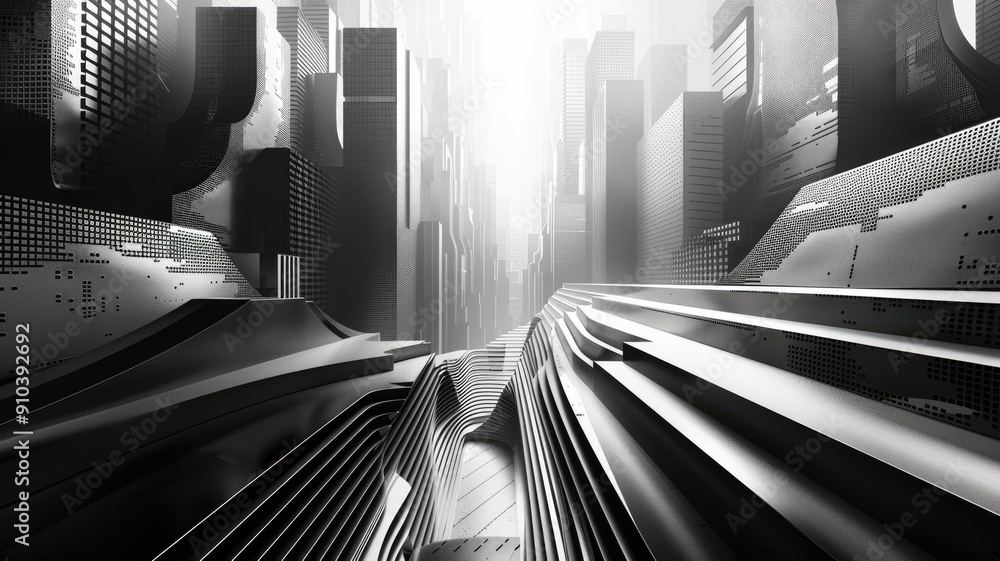 The picture of mysterious building in drawing sketched style by black ...