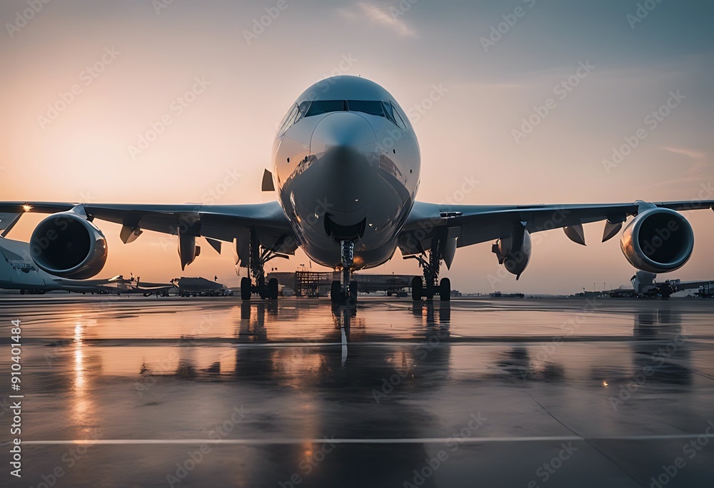 plane loading gargantuan carrier passenger aircraft airliner runway jet ...