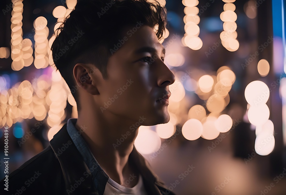 intelligence man young technology dark deep concept intellect digital ...