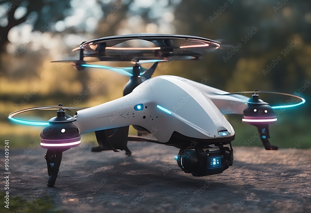 render 3d self passenger electronic single driving drone delivery ...
