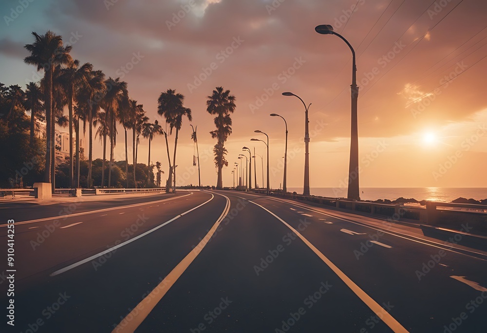 lane road tarmac asphalt street pavement line white side roadside signs ...