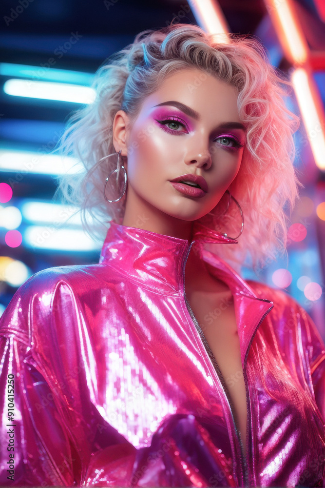 Y2K Icon: early 2000s fashion with this glamorous portrait. A model in ...