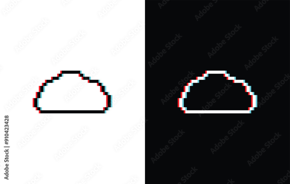 glich effect pixel art cloud weather vector icon pixel element for 8 ...