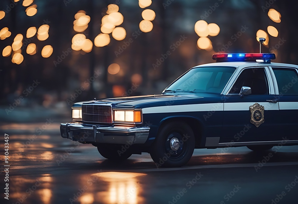 police flashers car accident ambulance nailing auto background black ...