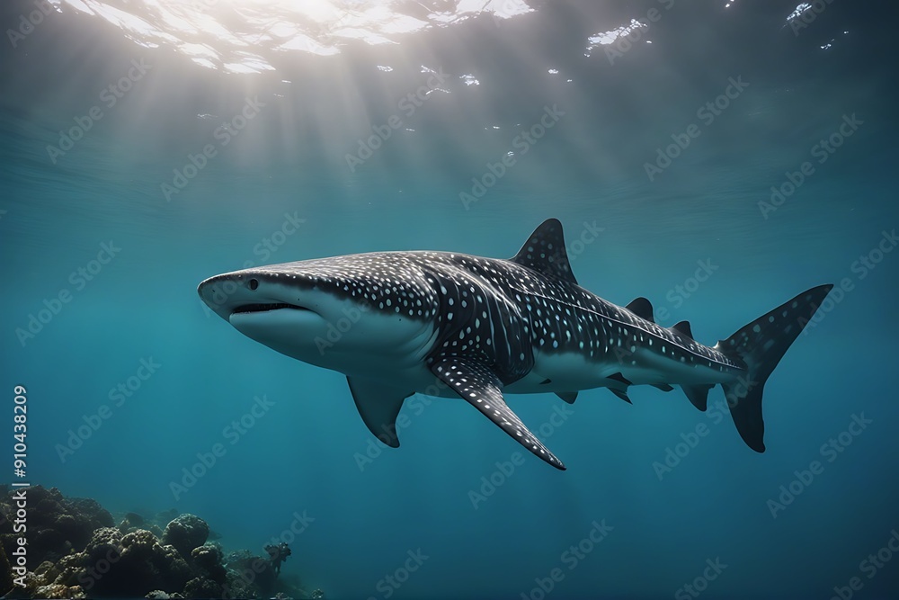 big whale fish shark sea blue maldives clear ocean nature huge animal ...