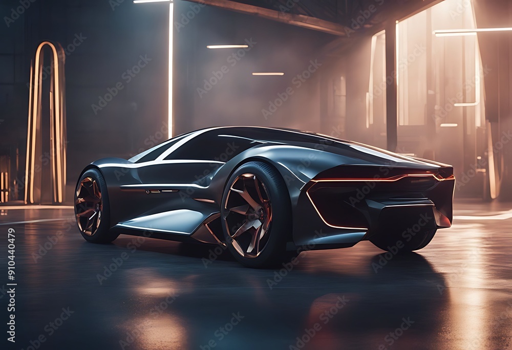 concept future view car side vehicle three-dimensional blue white ...