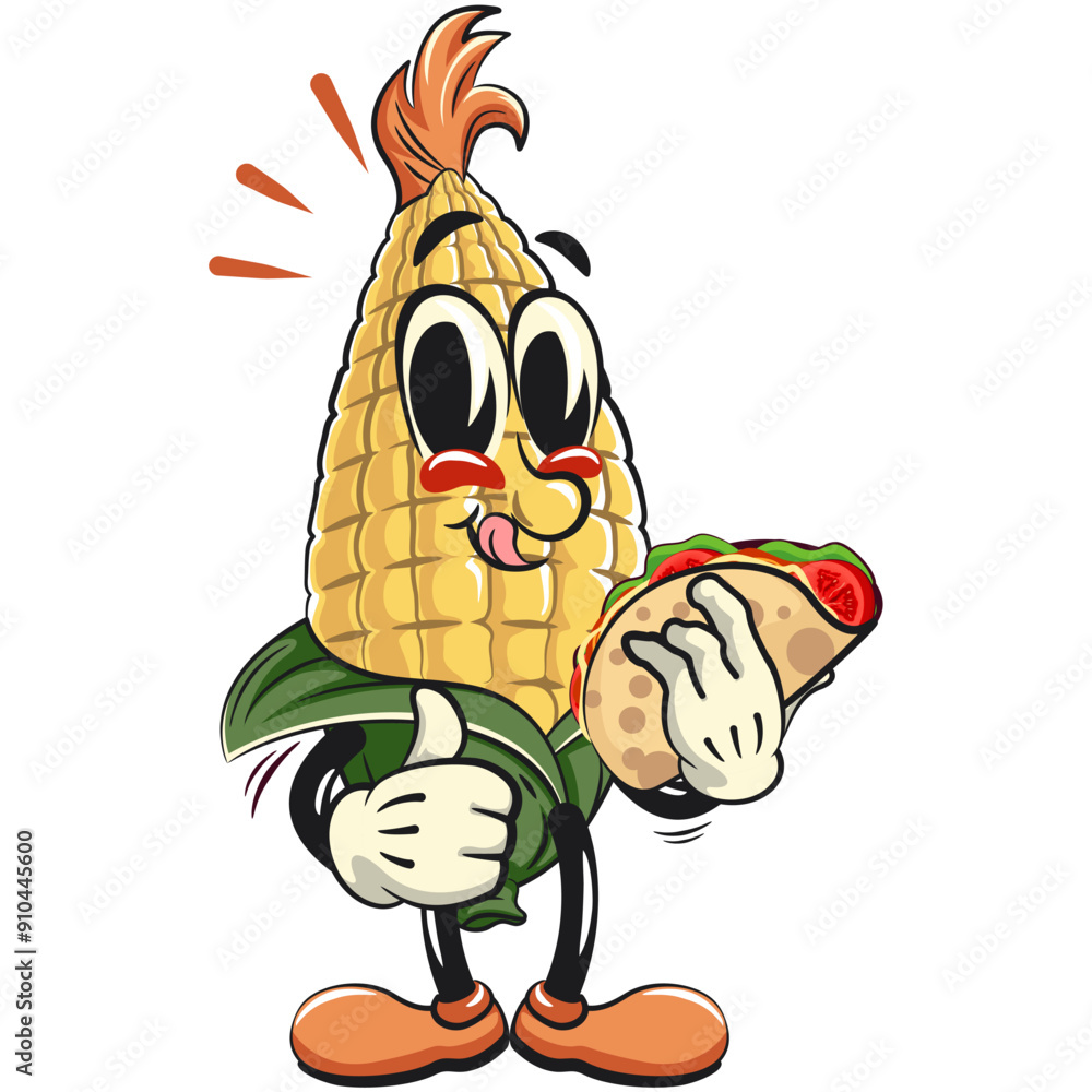 character of a cute corn cartoon vector isolated clip art mascot ...