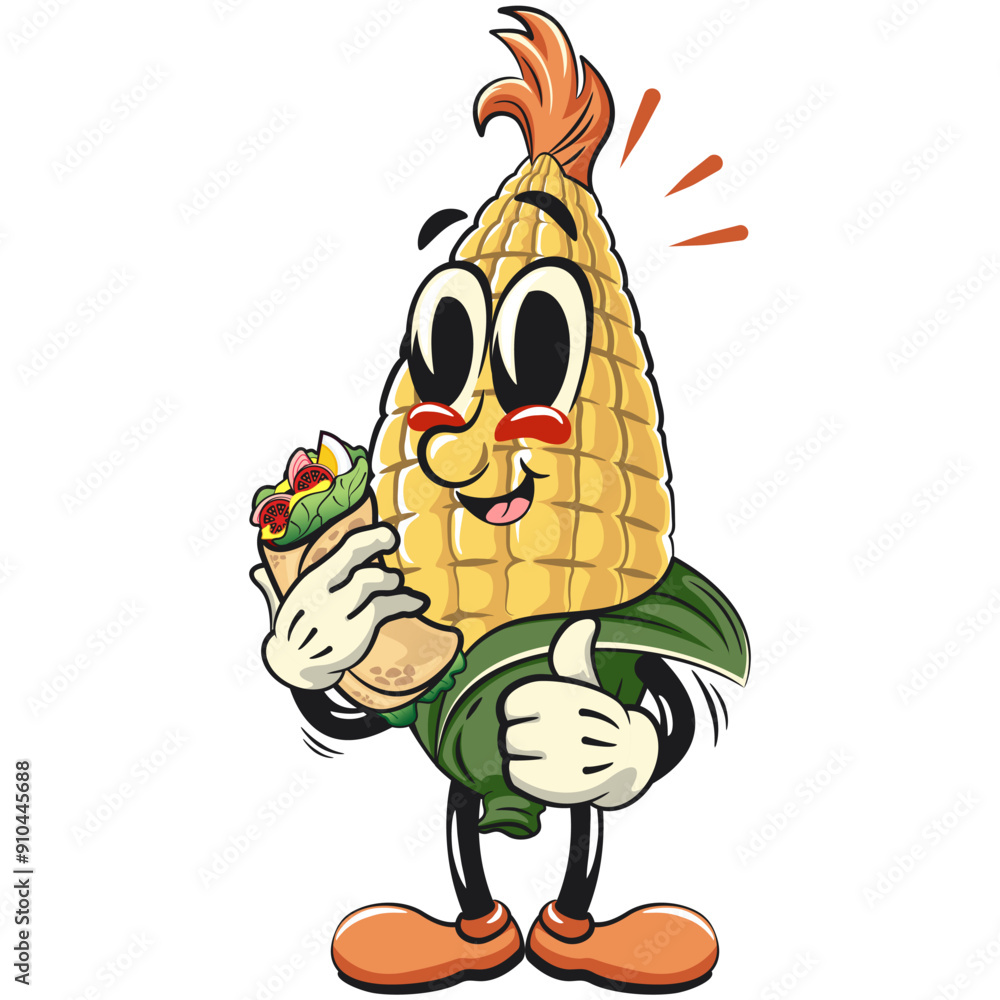 character of a cute corn cartoon vector isolated clip art mascot ...