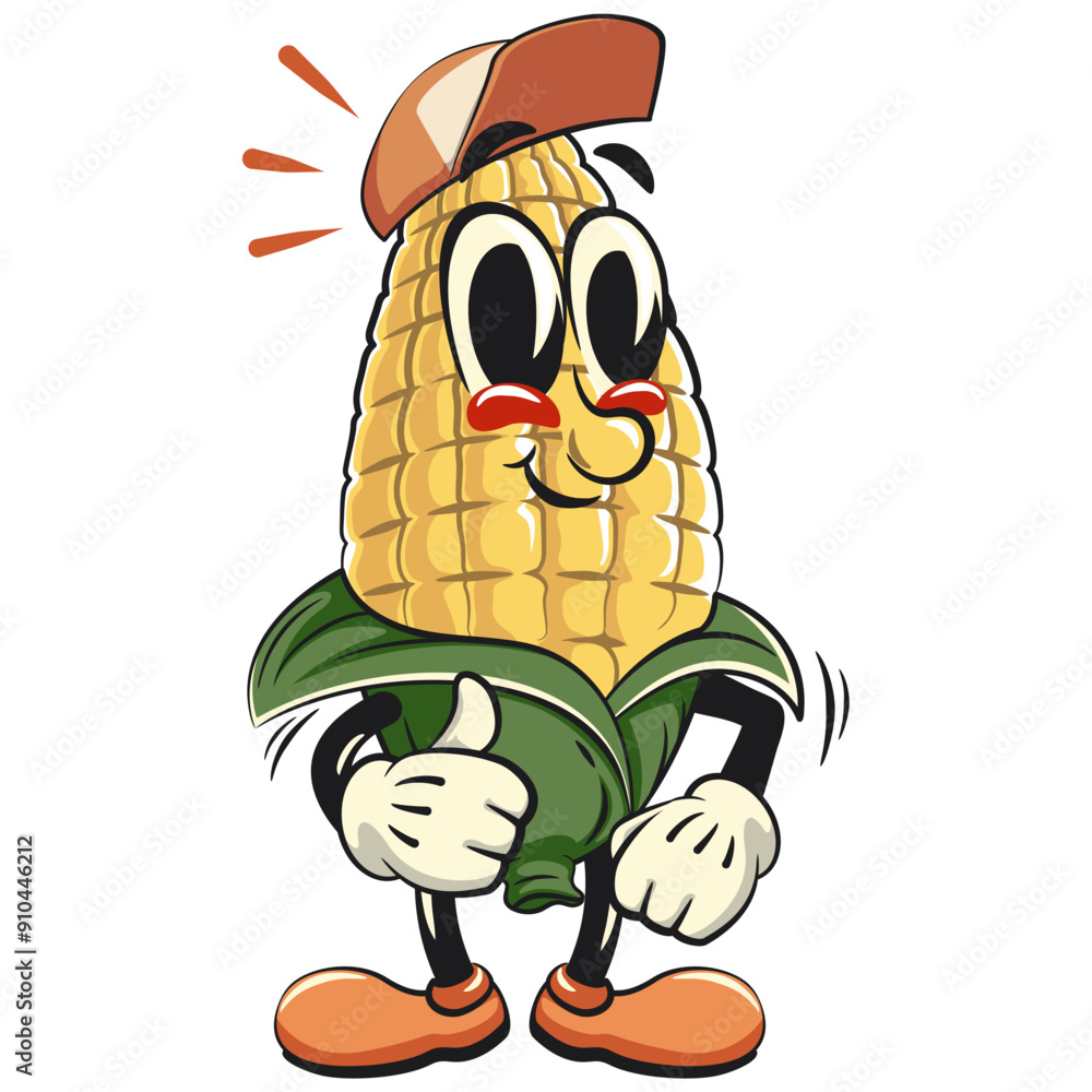 character of a cute corn cartoon vector isolated clip art mascot ...
