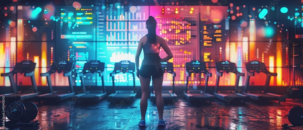 Fitness and wellness trends background. Data visualization of gym ...