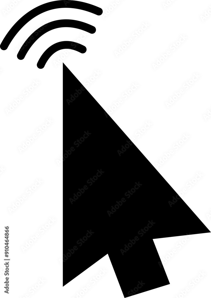 Computer mouse cursor key click slanted black arrow pointer icon in ...