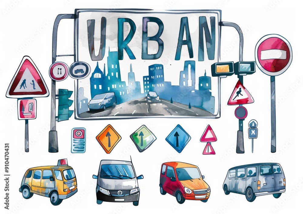 Road, intersection, road signs, road ring, pedestrian crossing, and ...