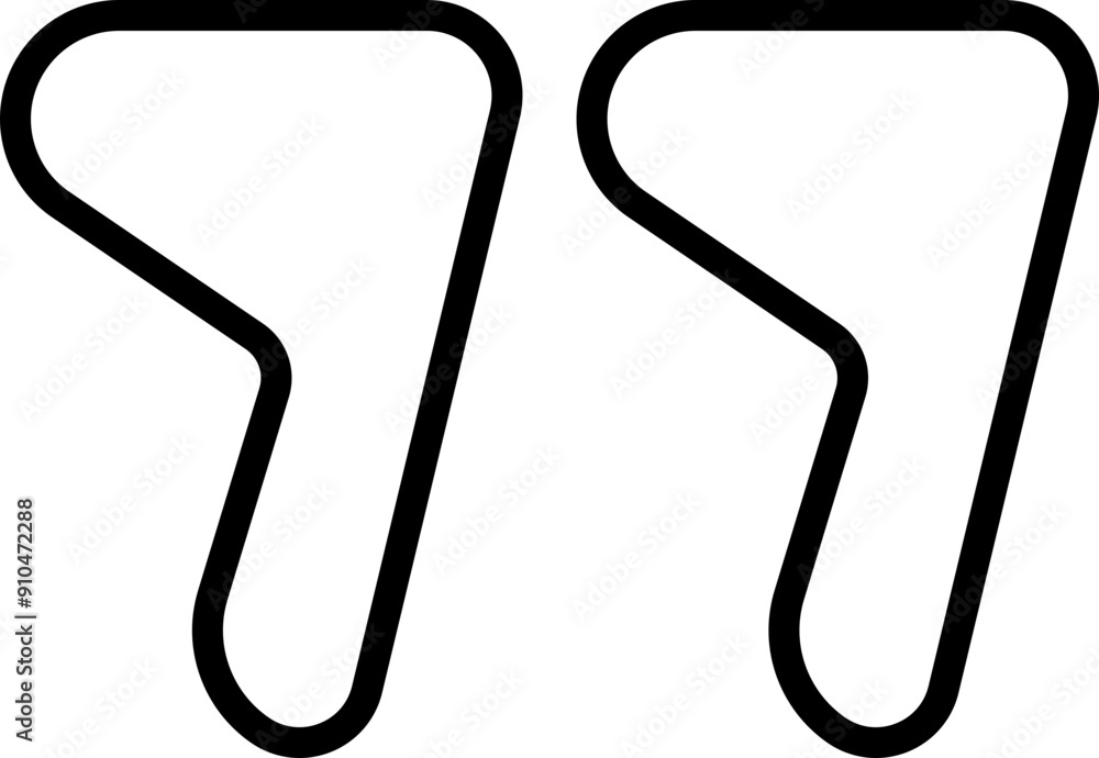 Quote commas icon in line. Quotation sign isolated on transparent ...