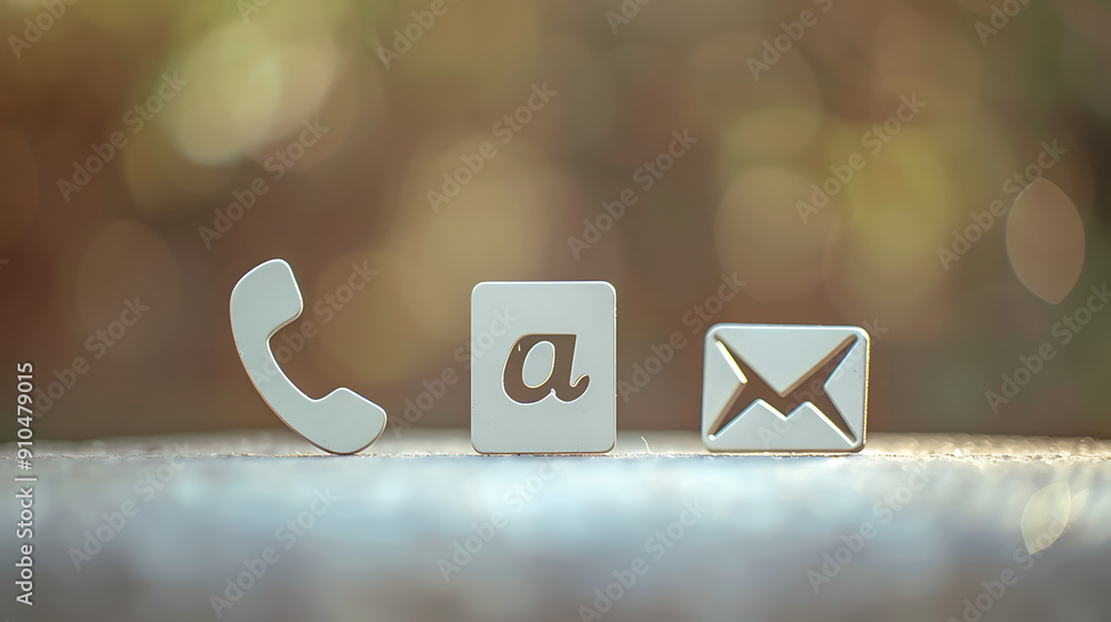 three icons representing different forms of communication: a telephone ...