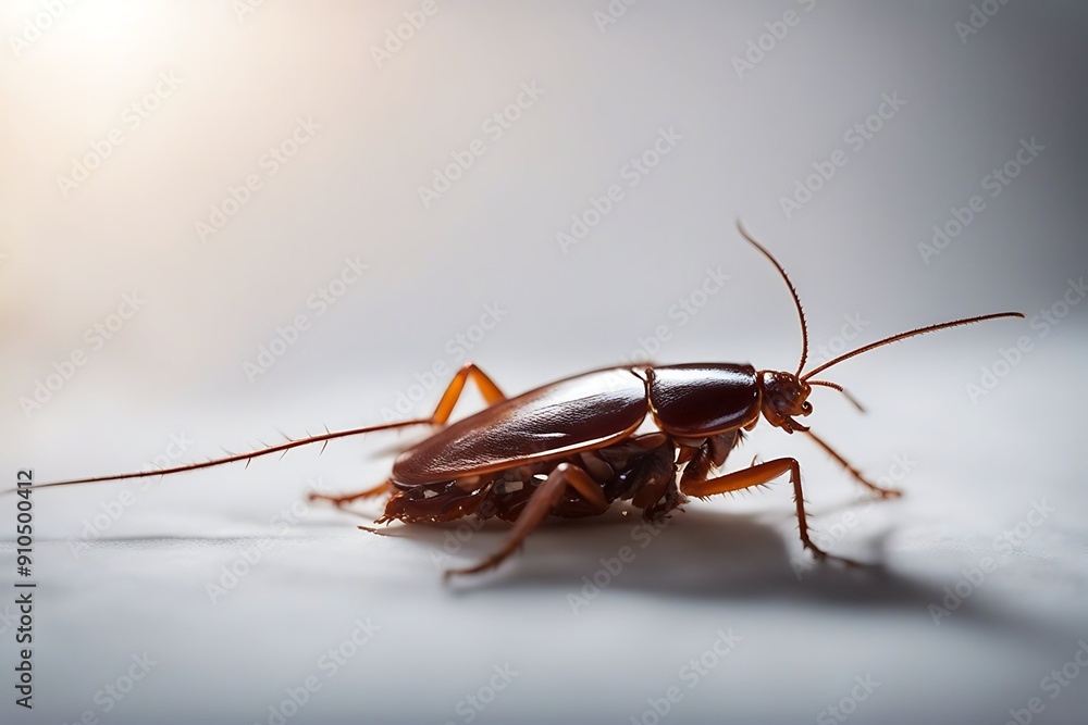 alive cockroach isolate white isolated pest roach insect brown ...