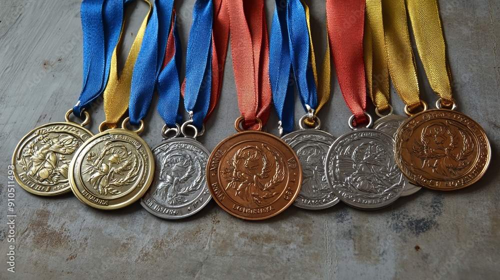 These are medals awarded for winning competitions in sports or school ...