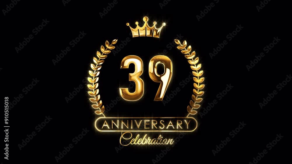 39th Anniversary Celebration. Happy 39 Years Anniversary Animation in ...