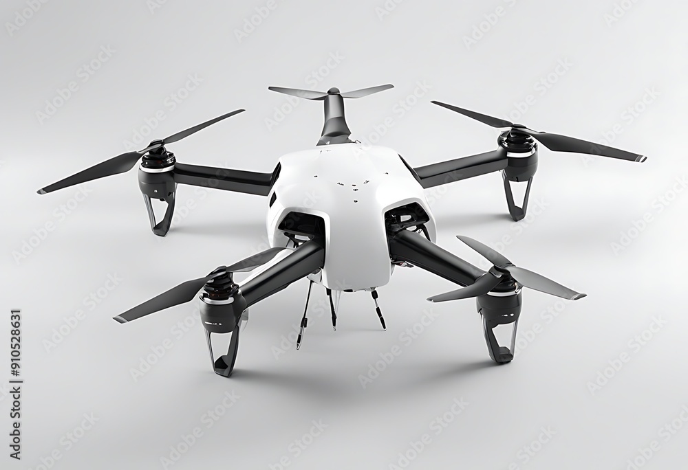 self white passenger driving isolated image drones 3d background ...