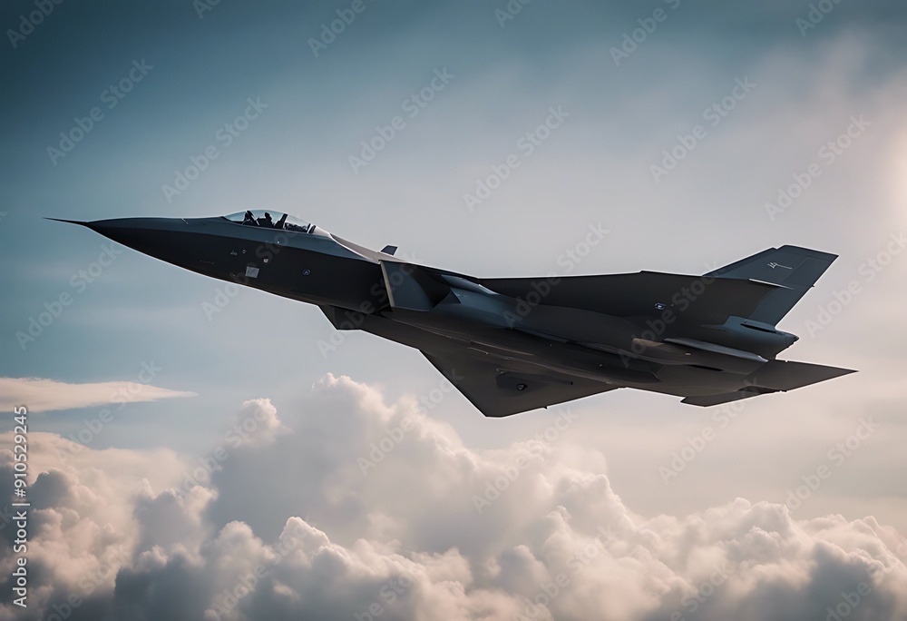 aircraft stealth sky streaking jet airforce military immersed air ...