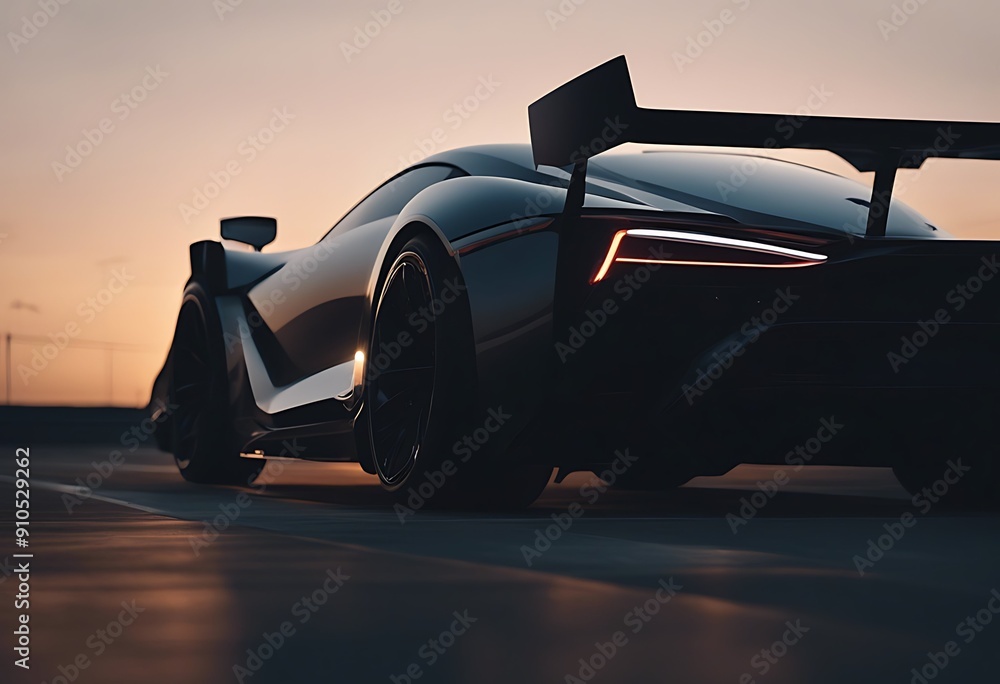 car dark view stands rear autonomous background sports futuristic ...