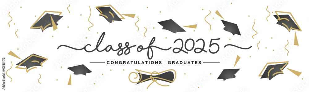 Class of 2025 handwritten typography lettering text. Hand drawn design ...