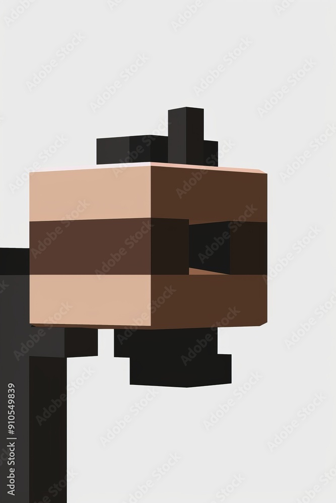 The image features a simple pixelated art icon or logo, characterized ...