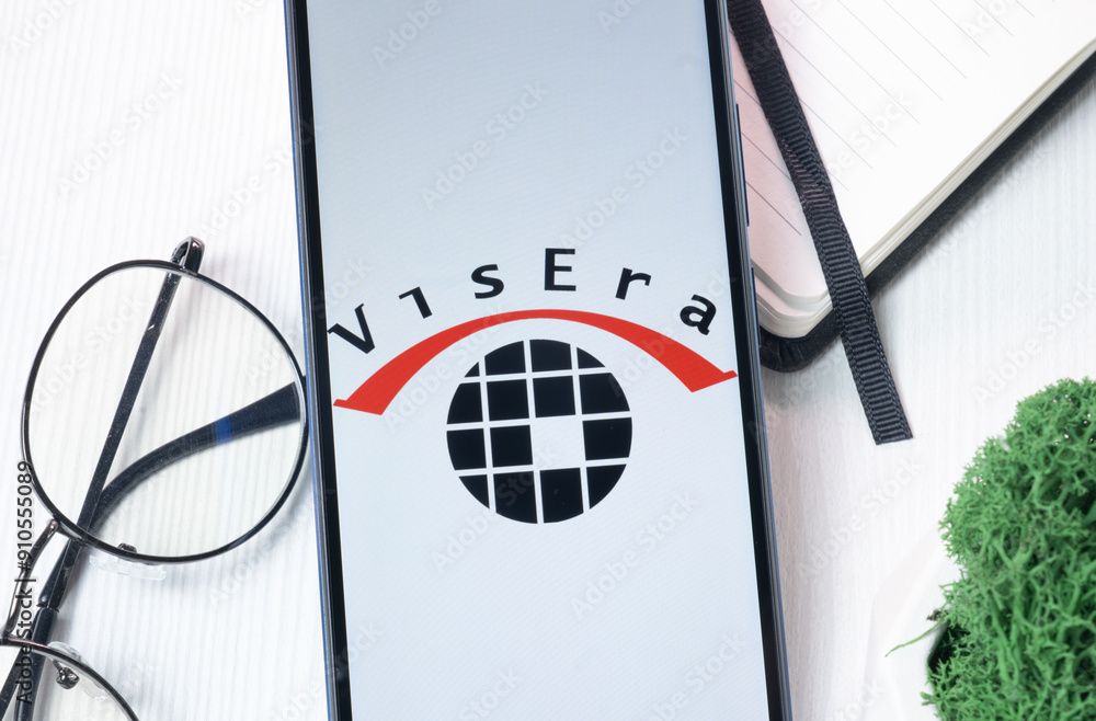 New York, USA - 1 August 2024: VisEra Technologies Logo on Phone Screen, Company Icon on Display ...