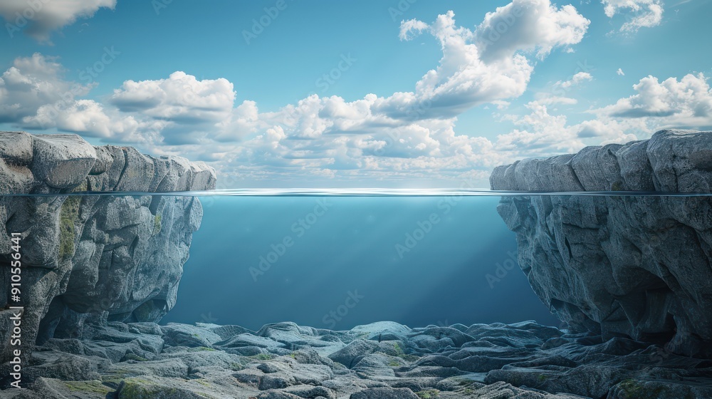 Tranquil Seascape Where the Shore Meets the Deep Ocean, a Natural ...