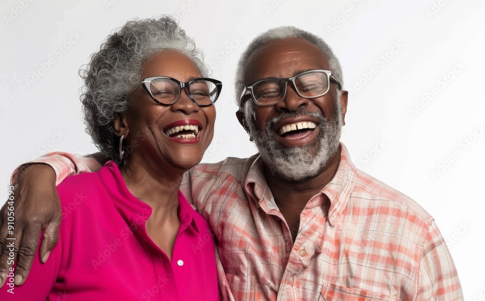 Photograph of an elderly African American couple showing love to each ...