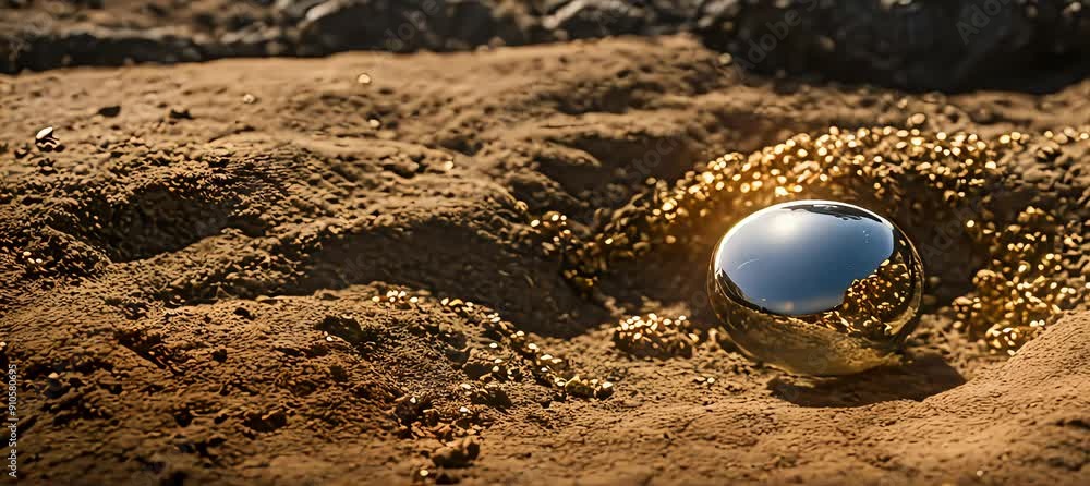 shimmering golden spheres discovered in a soil excavation, an unusual ...