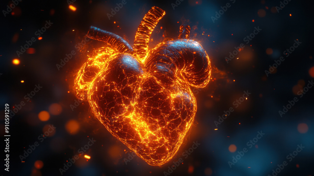 Graphic representation of the heart's electrical conduction system ...