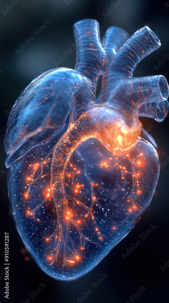 Graphic representation of the heart's electrical conduction system ...