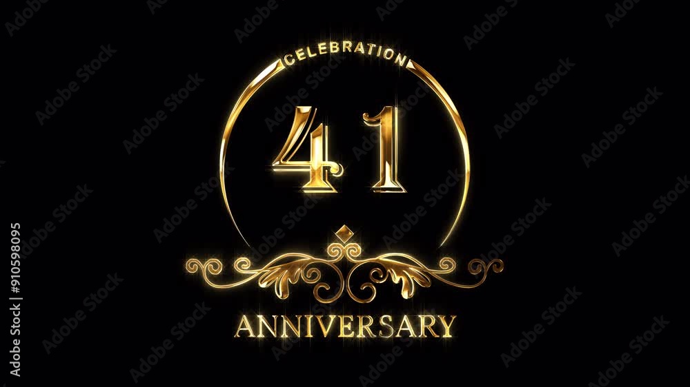41st Anniversary Celebration. Happy 41 Years Anniversary Animation in ...