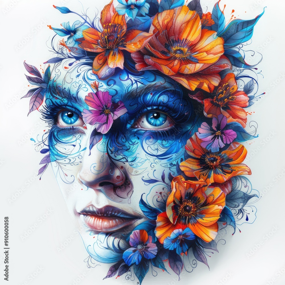 Tattoo Ink Impression: A sketch for a tattoo design. A detailed art ...