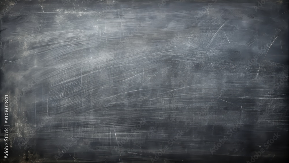 Dark, rough, and textured blank blackboard background with subtle chalk ...