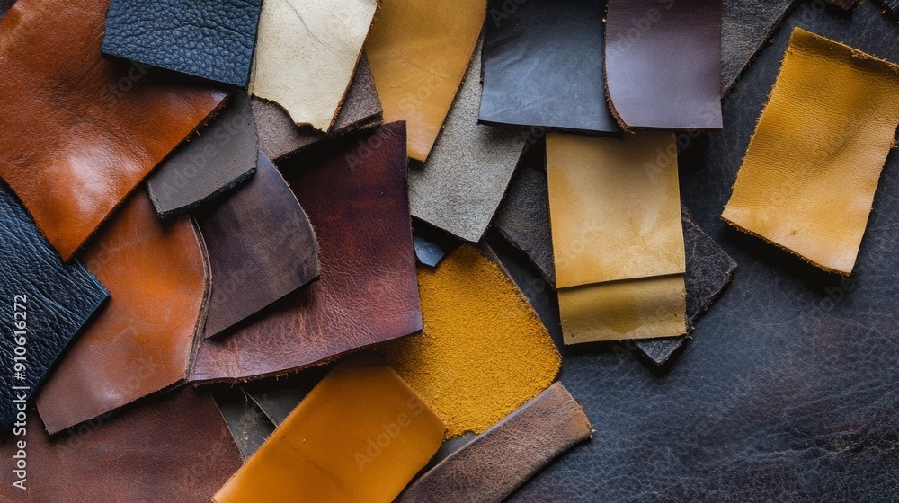 Scene of a leather dyeing setup. Featuring leather pieces, dye, and ...