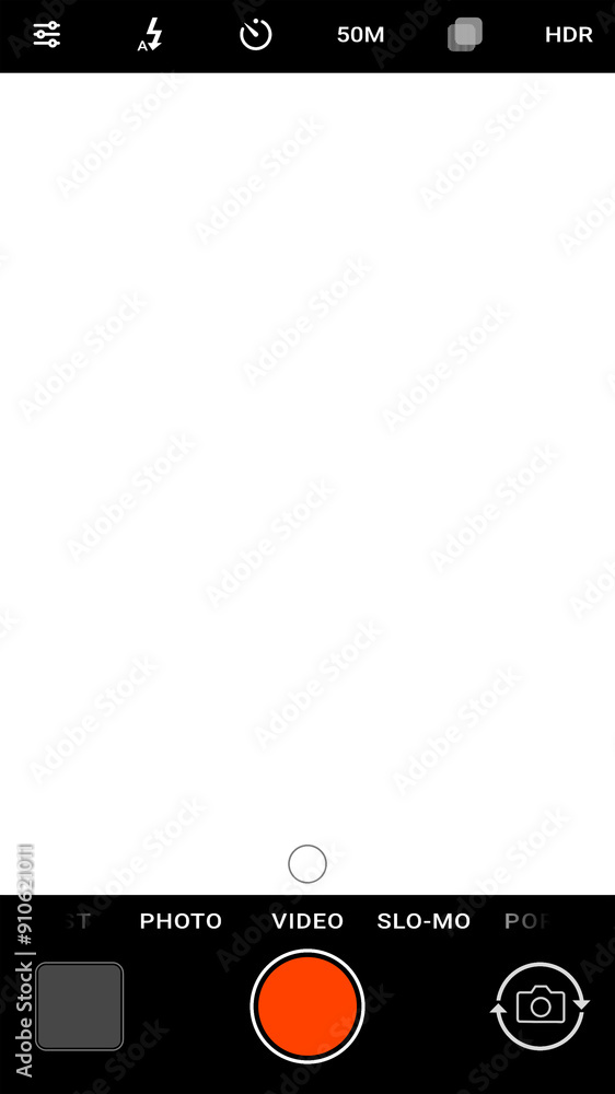 Vertical phone camera recording screen overlay on transparent ...