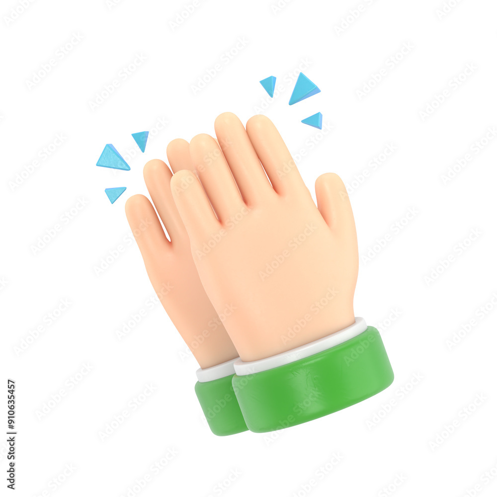Transparent Backgrounds Mock-up. Cartoon character hands clapping or ...