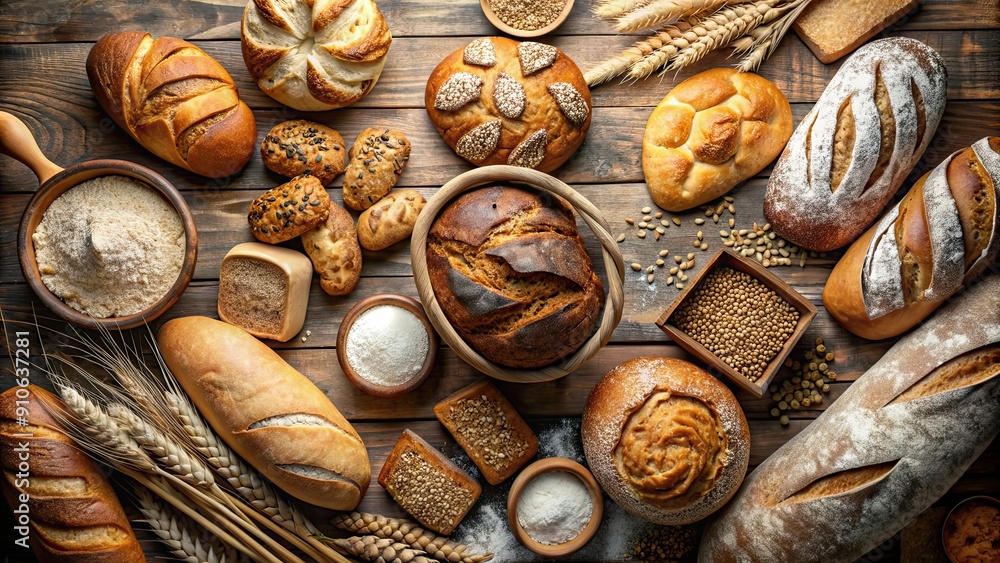 Variety of breads made from different types of flours , bread, food ...