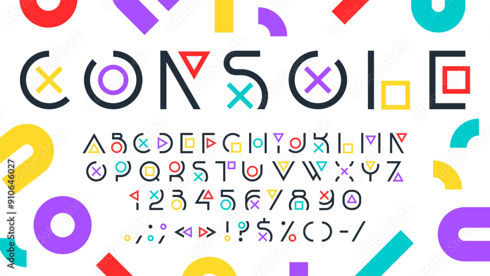 Gamer font or arcade game typeface and video type, vector English ...