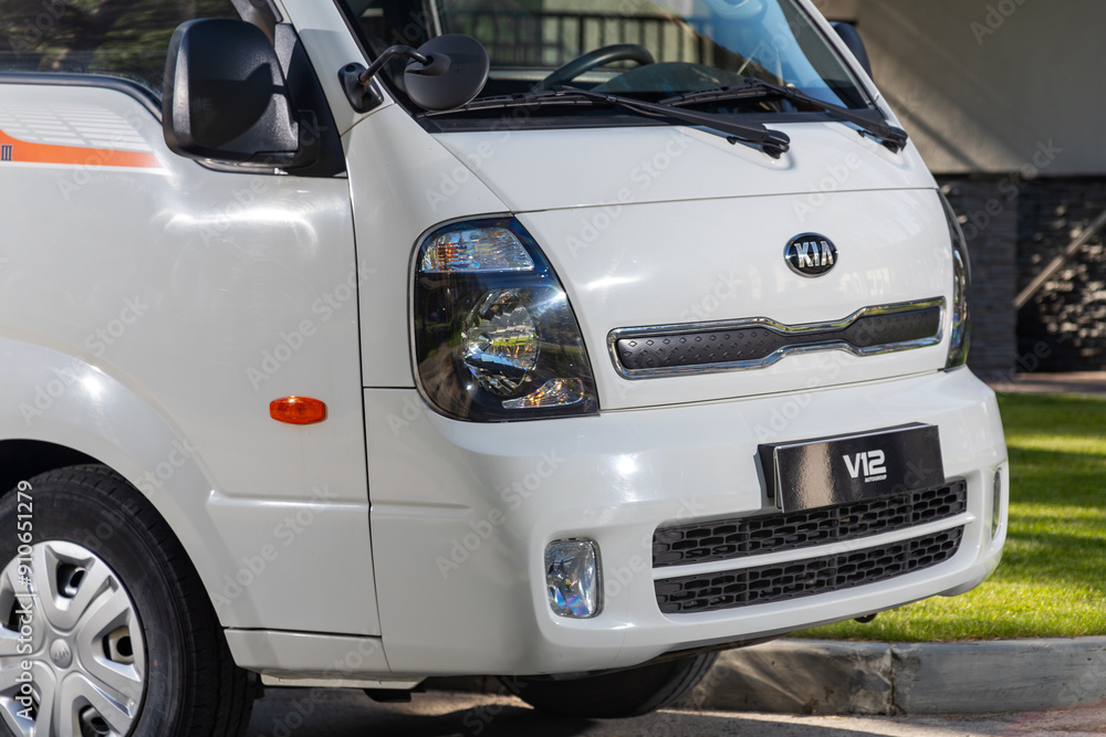 Novosibirsk, Russia - July 10, 2024: Kia Bongo , car with clear light ...