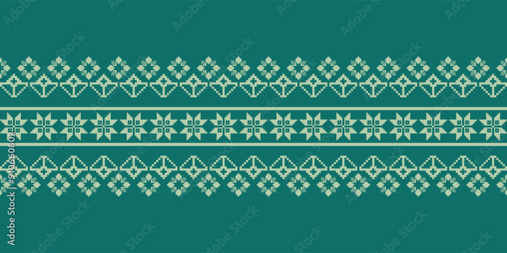 Elegant Textile Border with Floral Motif. Vintage Textile Border for ...