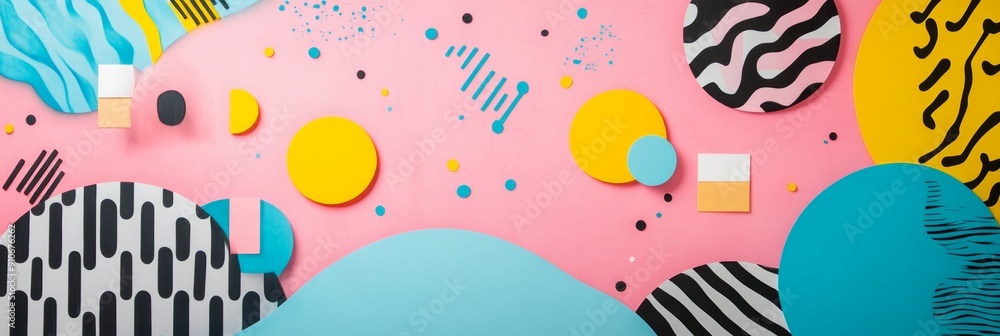 Adorable Memphis design background featuring bold geometric shapes and ...