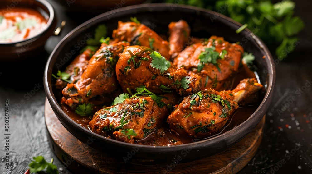 Salty Indian achaari chicken, cooked in a rich and fatty mustard oil ...