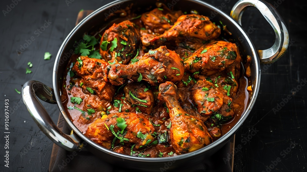 Salty Indian achaari chicken, cooked in a rich and fatty mustard oil ...
