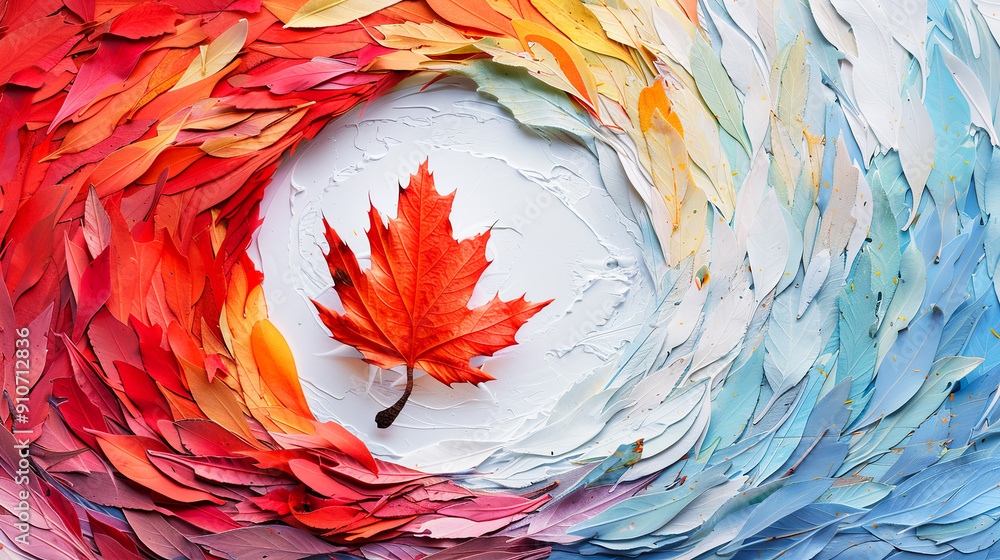 Red maple leaf art autumn fall foliage colorful leaves natural ...