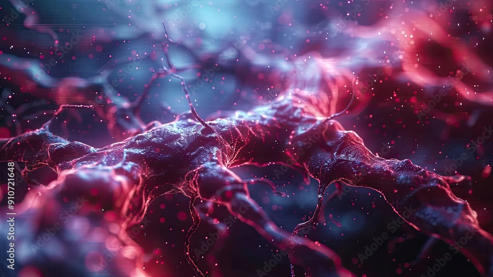 Macro shot of intricate network of human circulatory system vessels ...