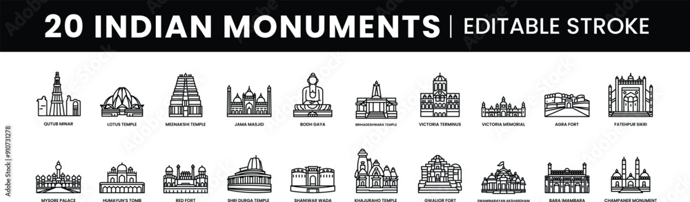 Famous Indian Landmarks & Monuments like Qutub Minar, Lotus Temple ...