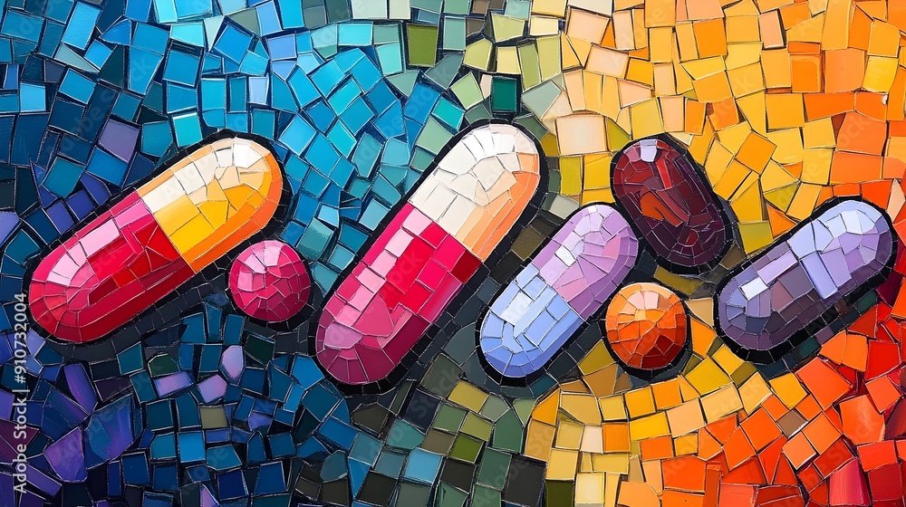 An illustration of a rounded pill, highlighting its details and texture ...